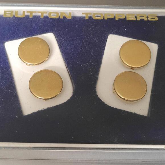 Other | Vintage New Old Stock Swank Elegant Gold Button Toppers Set ...